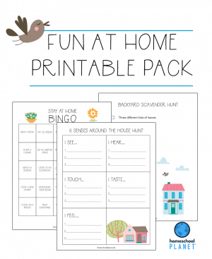 The Fun at Home Free Printable Pack - Homeschool Planet