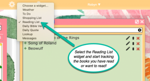 Reading List Widget - Homeschool Planet