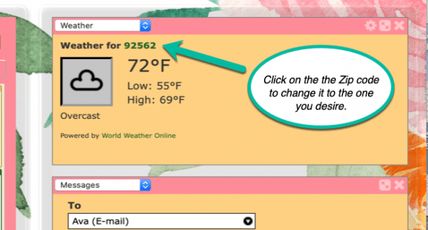 Weather Widget - Homeschool Planet