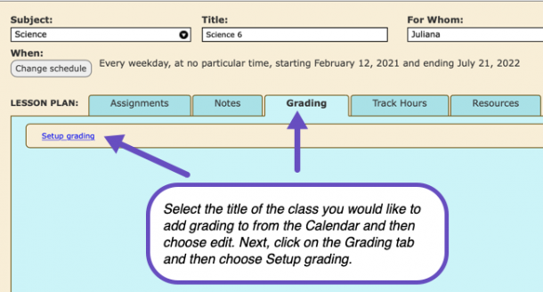 Adding Grading to a Class or Lesson Plan - Homeschool Planet