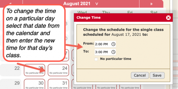 Changing a Class Schedule - Homeschool Planet