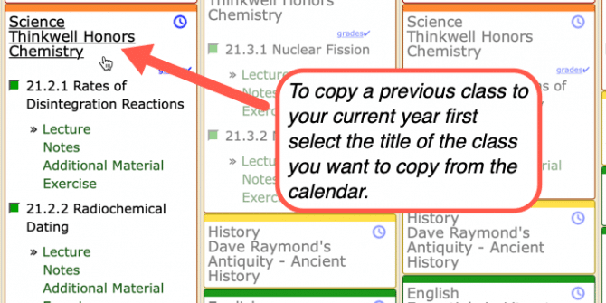 Copying a Class - Homeschool Planet