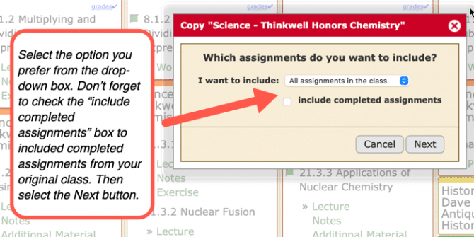 Copying a Class - Homeschool Planet