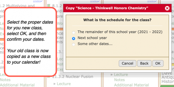 Copying a Class - Homeschool Planet