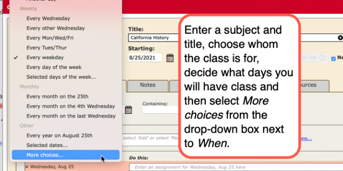 Classes on Different Days and Times - Homeschool Planet