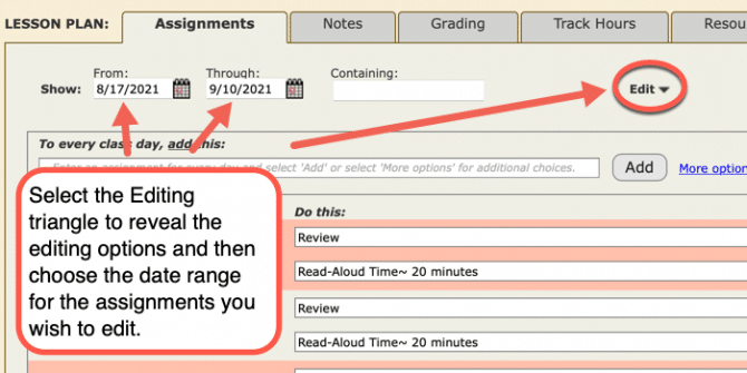 Editing a Class - Homeschool Planet