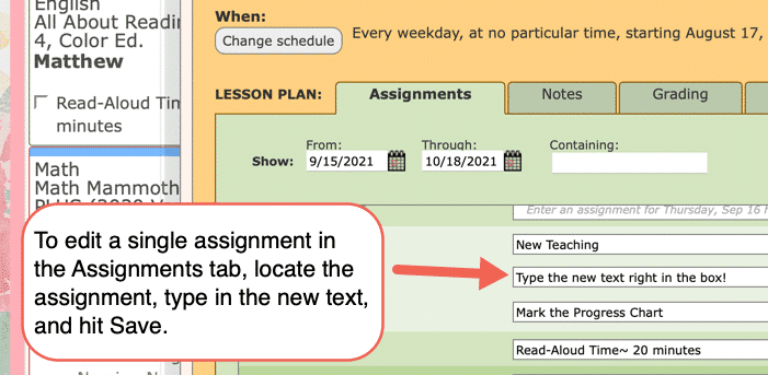 Editing Assignments Homeschool Planet
