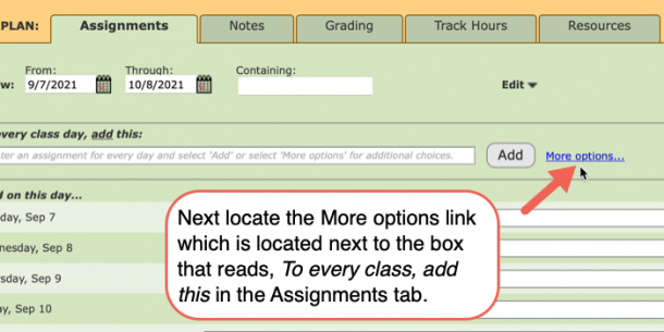 Creating Multiple Assignments Per Day - Homeschool Planet