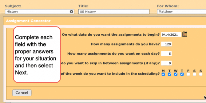 Creating Multiple Assignments Per Day - Homeschool Planet